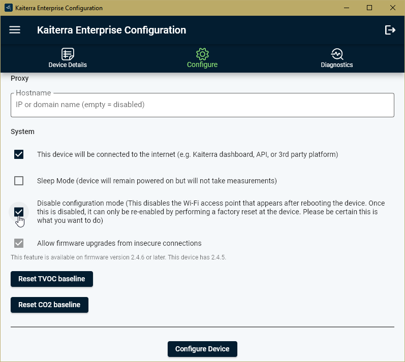 How To Disable Configuration Mode For The Sensedge Mini